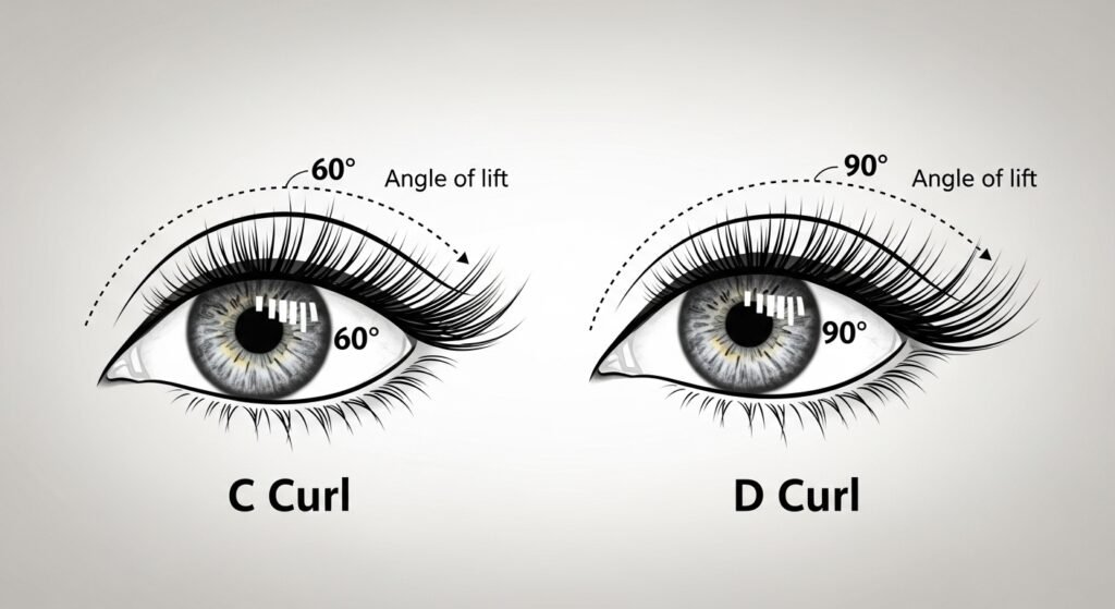 D Vs C Curl Lashes